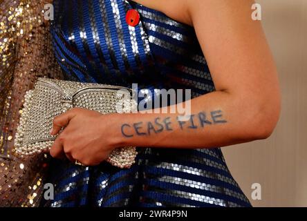 Shruti Ganguly arrives at the Oscars on Sunday, March 10, 2024, at the ...