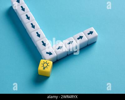 A way to success concept with creative icon drawings on a blue ...