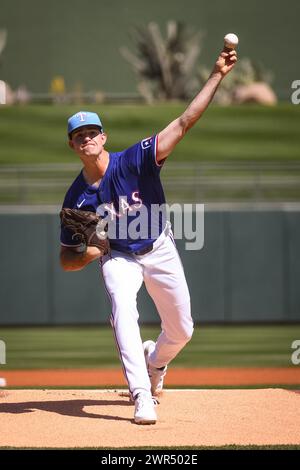 Texas Rangers starting pitcher Cody Bradford (61) throws against the ...
