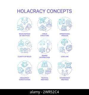 Holacracy blue gradient concept icons Stock Vector Image & Art - Alamy