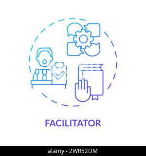 Facilitator blue gradient concept icon Stock Vector Image & Art - Alamy