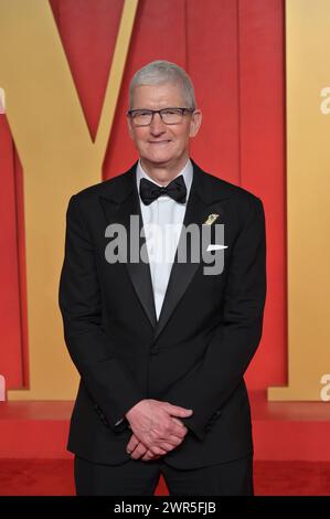 USA. 10th Mar, 2024. Tim Cook walking on the red carpet at the 2024 ...