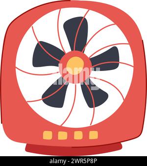 stroke desk fan cartoon vector illustration Stock Vector Image & Art ...