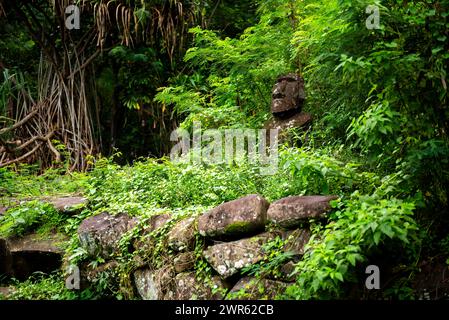 Moai Tiki Carving at Tohua Koueva Archaeological Site, Taiohae, Nuku ...