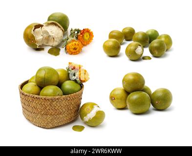 Golden Luo Han Guo on white background Stock Photo - Alamy
