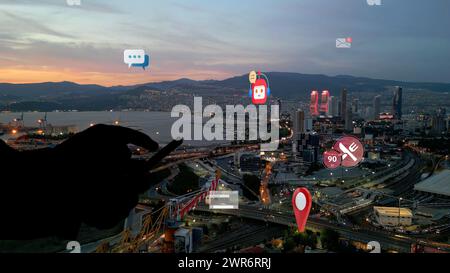 Isometric Bot and cybersecurity, artificial intelligence concept. AI ...