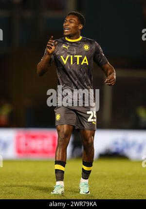 Isaac Olaofe of Stockport County. - Gillingham v Stockport County, Sky ...