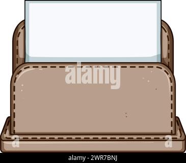 brochure business card holder cartoon vector illustration Stock Vector ...