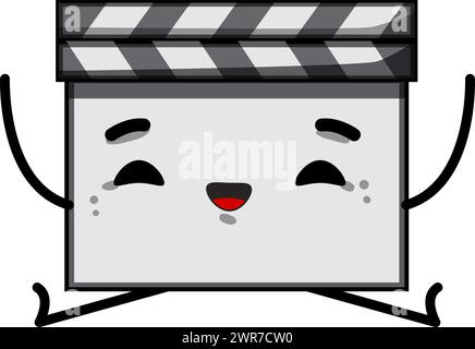 take clapper board character cartoon vector illustration Stock Vector ...
