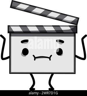 take clapper board character cartoon vector illustration Stock Vector ...