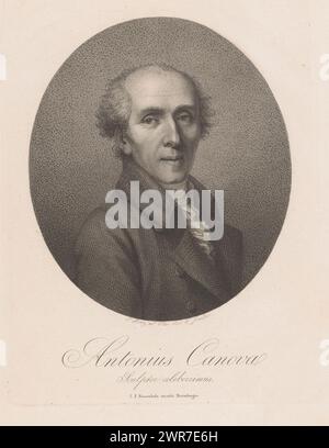 Portrait of Antonio Canova, print maker: Charles Simon Pradier, after ...