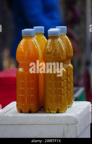 Jamu in the bottle. Jamu is one of indonesian traditional herbal drink ...