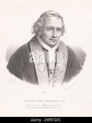 Portrait of Pope Gregory XVI, Grégoire XVI (title on object), print ...