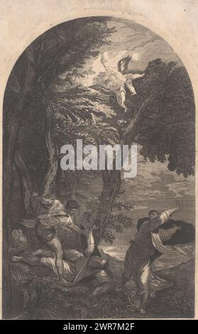 Death of a martyr, print, print maker: Auguste Danse, (signed by artist ...