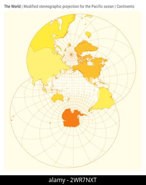 Map of the World. Modified stereographic projection for the Pacific ...