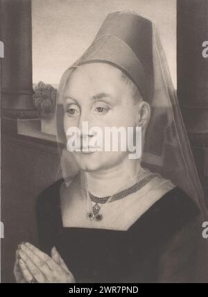 Portrait of Barbara van Vlaendenbergh, print, print maker: Louis Joseph ...