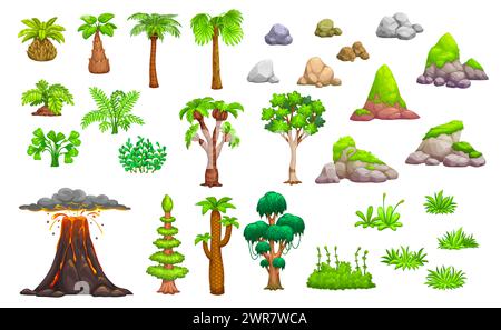 Jungle adventure game ui elements isolated on background. Vector ...