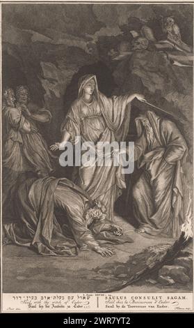Saul with the witch of Endor, print maker: Quiryn Fonbonne, after ...