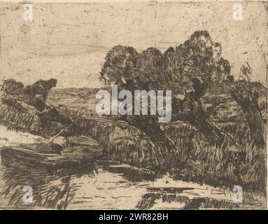 Willows on a ditch, Willem de Zwart, c. 1885 print paper etching ...