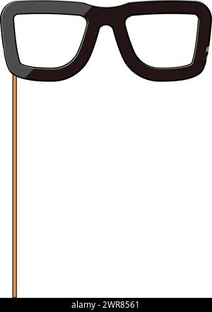 class photo booth prop cartoon vector illustration Stock Vector Image ...