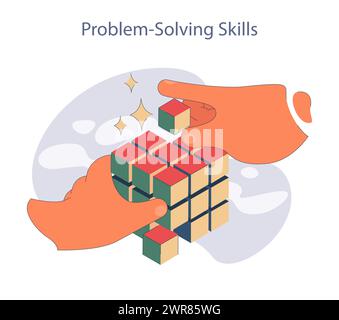 Problem-Solving Skills. Hands skillfully navigating a complex puzzle ...