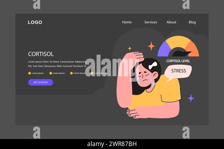 Distressed crying woman with elevated cortisol level. Hormonal reaction ...