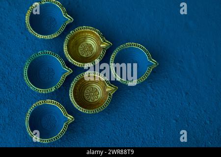 A closeup of empty oil Diya lamps Stock Photo - Alamy