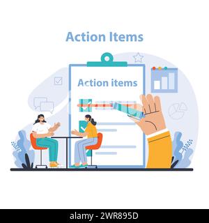 To-Do List with Target and Timeline Vector Illustration. Work Process ...