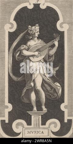 Personification of Music, Lucas Kilian, 1640 - 1708 print paper ...