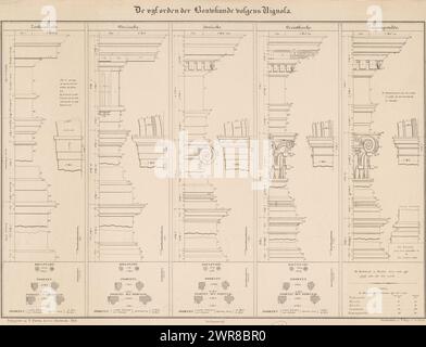 Tuscan and Doric column order, Anonymous, 1729 print Parts of Tuscan ...