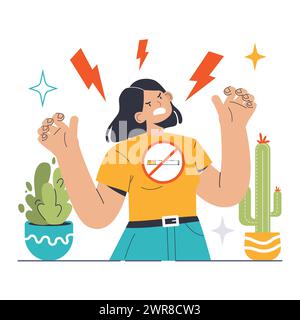 Withdrawal Symptoms concept. Woman grapples with cravings after ...