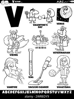 letter v with vampire cartoon illustration Stock Vector Image & Art - Alamy