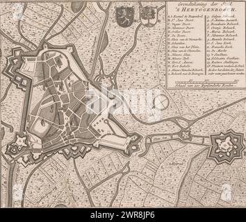 Map of Den Bosch, Anonymous, 1740 print paper engraving / etching maps ...