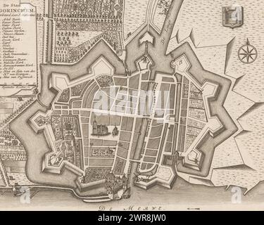 Map of Gorinchem, Anonymous, 1744 print At the top left: Vereen. Nederl ...