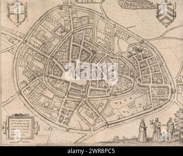 Map of Lier, Frans Hogenberg, 1623 print paper etching maps of cities ...