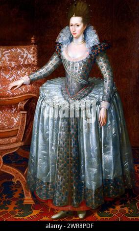 This portrait of Queen Anne (1665-1714) was created in the studio of ...