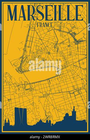 Marseille skyline line art vector illustration Stock Vector Image & Art ...