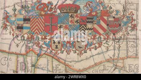 Map of the Delfland Water Board, top center, with the coats of arms of ...