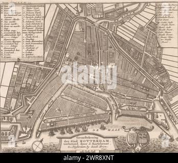 Map of Rotterdam, Anonymous, 1742 print paper etching / engraving maps ...