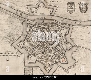 Map of Tholen, Anonymous, 1652 print Map in a nutshell perspective. At ...