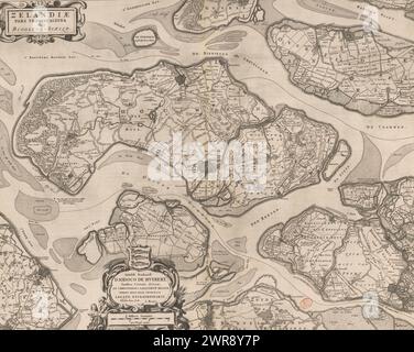 Map of Zeeland, Anonymous, 1662 print At the top left the title and the ...