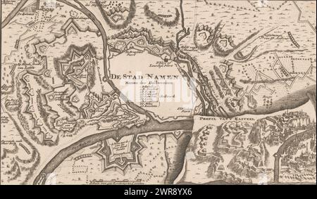 Fortress map of Namur and a profile of the castle of Namur, Anonymous ...