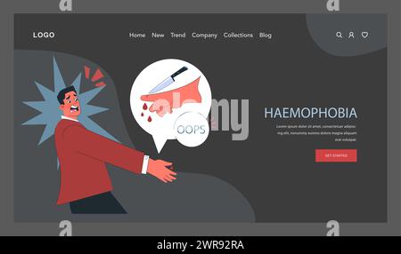 Hemophobia. Human's irrational inner fears and panic. Mental disorder ...