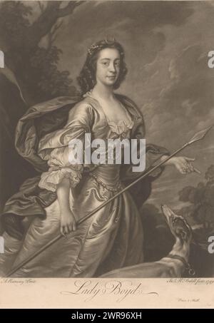 Portrait of Rebecca Lockhart as Diana, James Mcardell, After Allan ...