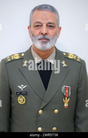 Tehran, Iran. 11th Mar, 2024. A portrait of the Head of Iran's Islamic ...