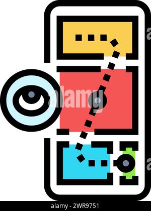 eye tracking ux ui design line icon vector illustration Stock Vector ...