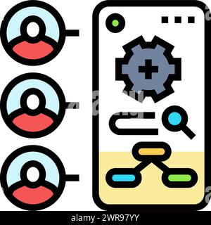 contextual inquiry ux ui design icon color illustration Stock Vector ...