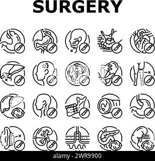 surgery operate room invasive icons set vector Stock Vector Image & Art ...