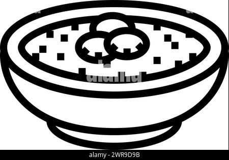 clam chowder sea cuisine line icon vector illustration Stock Vector ...