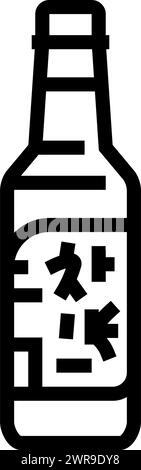 soju bottle korean cuisine line icon vector. soju bottle korean cuisine ...
